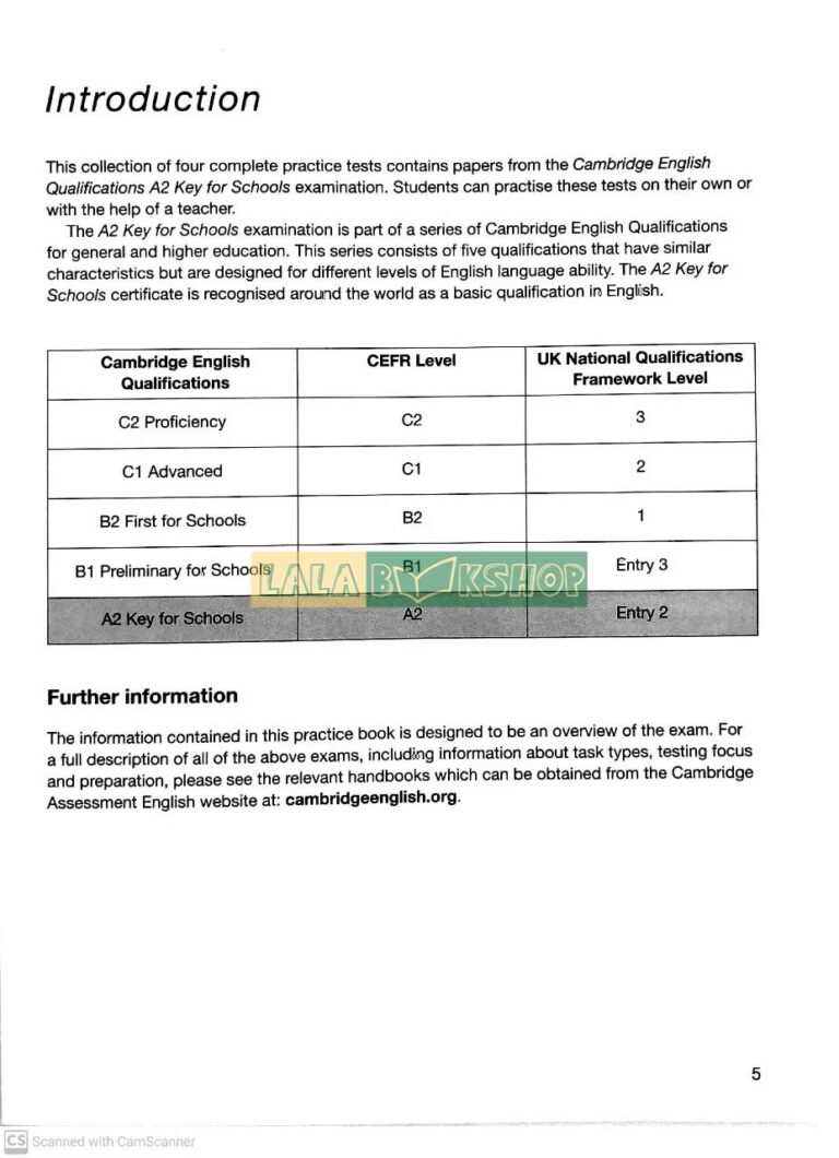 Cambridge A2 KEY for Schools 1 With Answer Revised 2020 - Sách Ôn Thi ...