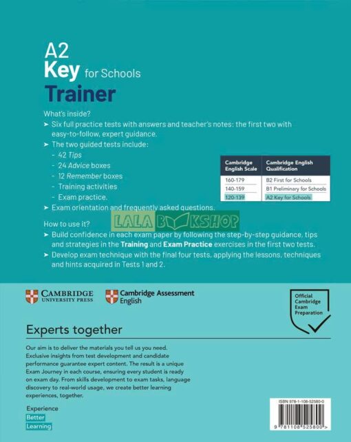 Cambridge A2 KEY for Schools Trainer - Luyện Thi A2 Hiệu Quả - LalaBookShop